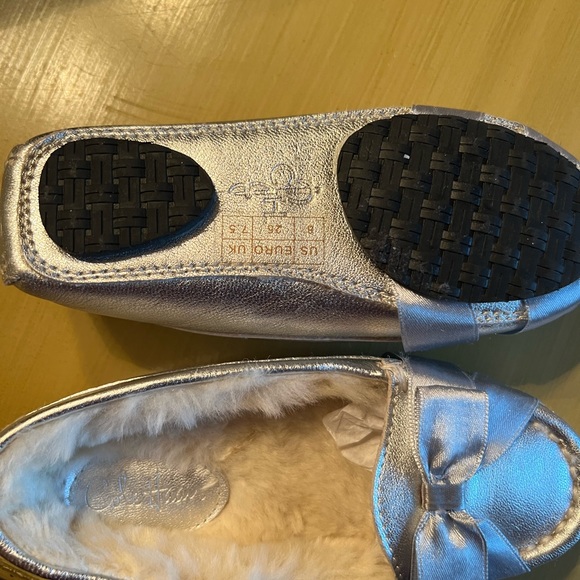 Cole Haan | Shoes | Cole Han Girls Loafers Silver Metallic | Poshmark